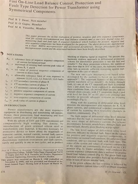 Pdf Fast On Line Load Balance Control And Fault Typedetection For Power Transformer Using