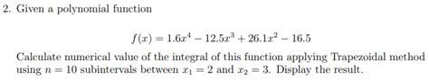 solved 2 given a polynomial function
