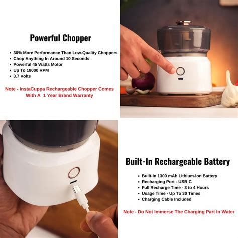 Capacity 400 Ml Rechargeable Mini Electric Chopper At ₹ 230 Piece In Surat