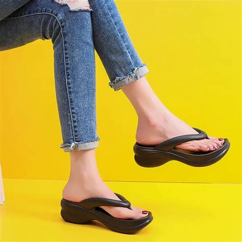 Thick Sole Wedges Flip Flops Platform Sandals
