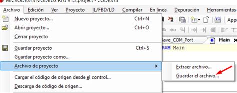importar un archivo codesys projectarchive microdesys