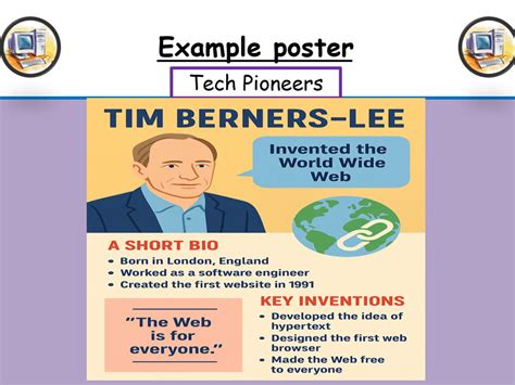 Ks3 Computer Science Cover Lesson Tech Pioneers Research Poster No Prep Teaching Resources