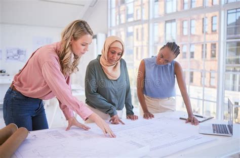 Architect Women And Architecture Blueprint For Building Engineering Real Estate Innovation Or