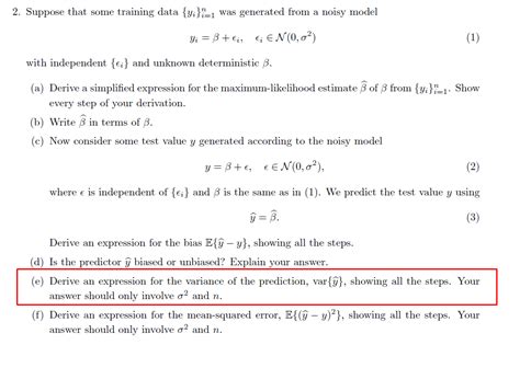 solved 2 suppose that some training data {yi} 1 was