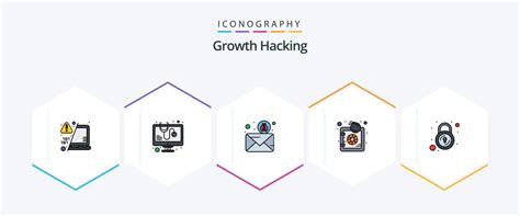 Hacking 25 Filledline Icon Pack Including Closed Virus Email Skull