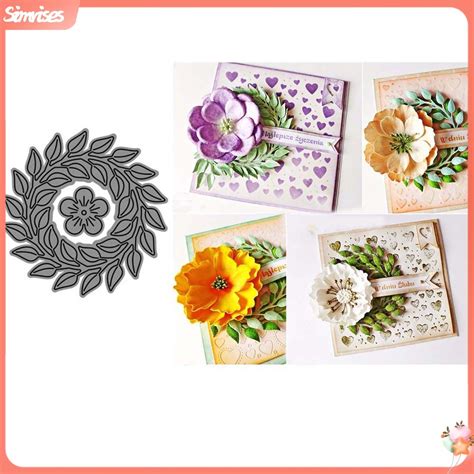 {simrises} Flower Wreath Metal Cutting Dies Diy Scrapbook Paper Cards Album Craft Stencil