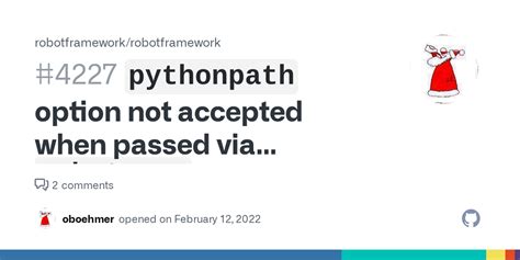 `pythonpath` Option Not Accepted When Passed Via `n` · Issue
