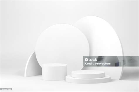 흰색 3d 연단 받침대 원형 쇼케이스 빈 디스플레이 프로모션 스튜디오 배경 벡터 0명에 대한 스톡 벡터 아트 및 기타 이미지