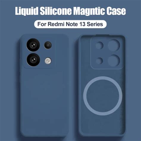 Liquid Silicone For Magsafe Case For Xiaomi Redmi Note Pro Plus G Magnetic Wireless