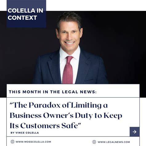 A Vince Colella On Tort Law And Public Safety Matthew Mccann Posted On The Topic Linkedin
