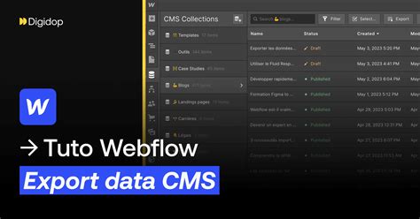 how to easily export data from the webflow cms