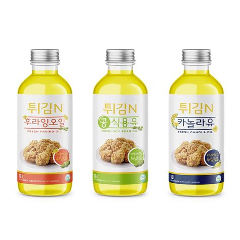콩기름 올리브유 오일 라벨스티커 디자인 패키지 포트폴리오 크몽