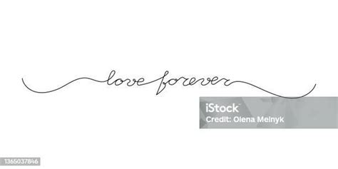 연속 한 줄 스크립트 필기체 텍스트는 영원히 사랑 포스터 카드 배너 발렌타인 데이 결혼식 셔츠에 인쇄에 대한 벡터 일러스트