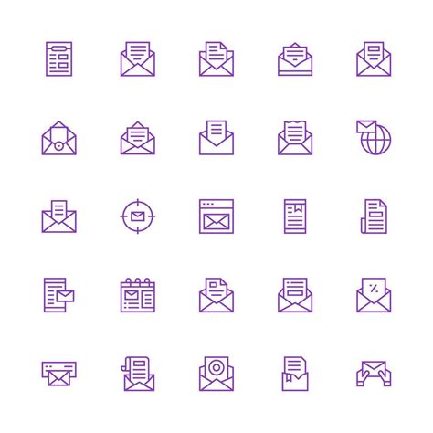 Newsletter Design Icons Featuring 25 In Medium Stroke Outline Style Neat Icon Set 70615737