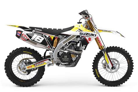 Suzuki Rm250 Grey Black Factory 18 Semi Custom Complete Graphics Kit