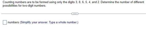 Solved Counting Numbers Are To Be Formed Using Only The