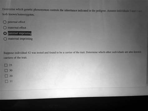 Determine Which Genetic Phenomenon Controls The Inheritance Indicated In The Patigre Both Known