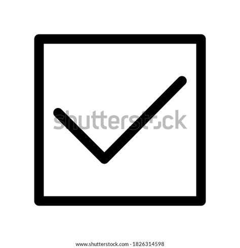 Checked Checkbox Outline Icon Black White Stock Vector Royalty Free Shutterstock