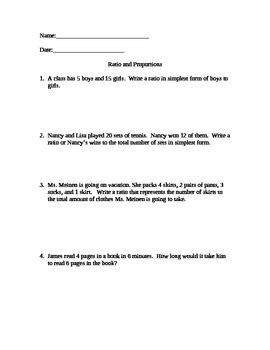 Ratio Proportion Unit Rate Word Problems By Carolyn Meinen TPT