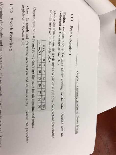 Solved Chapter Uniformly Accelerated Linear Motion Chegg