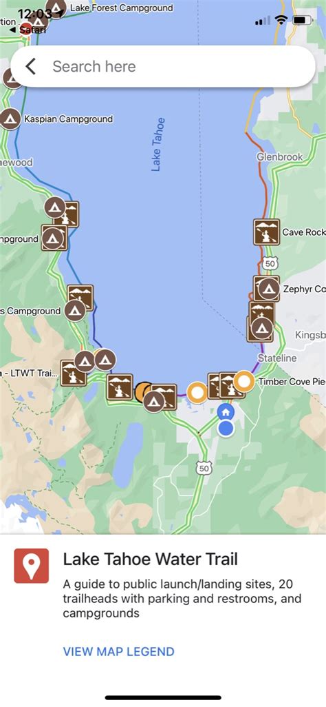Lake Tahoe Hiking Trail Map