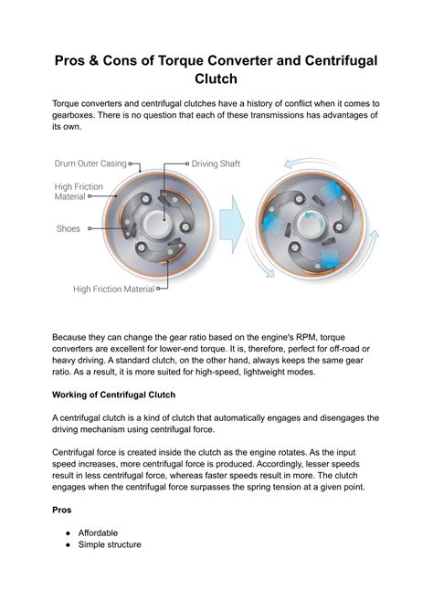 Difference Between Centrifugal Clutch And Torque Converter At Bethany