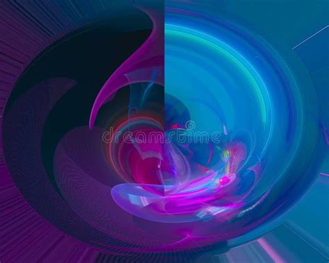 Abstract Digital Fractal Swirl Soft Motion Shiny Card Template Fantasy