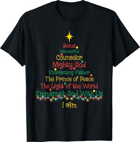 Christian Christmas Jesus Bible Names Xmas Tree Shaped T Shirt Buy T