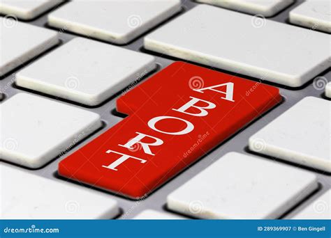 Red Abort Key On A Keyboard Stock Image Image Of Design Concept