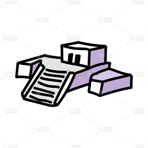 矢量手绘简单的古代遗迹建筑。