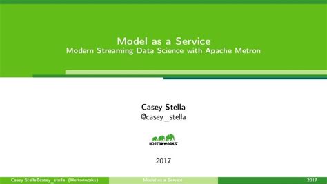 Maas Model As A Service Modern Streaming Data Science With Apache