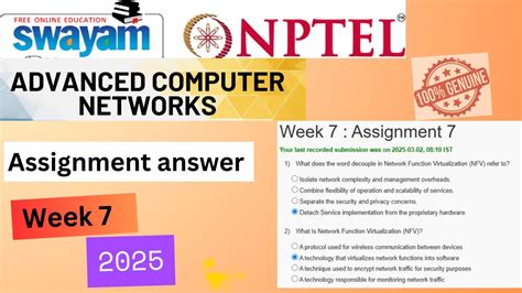 Advanced Computer Networks Week 7 Quiz Assignment Solution Nptel 2025april Youtube