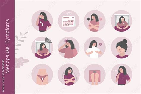 Infographic Of Menopause Symptoms Sexual Involution Features Female