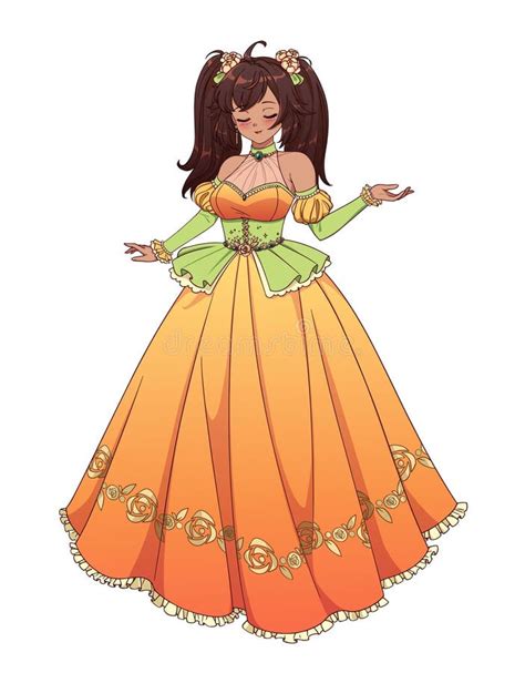 Anime Girl In A Dress With Brown Hair