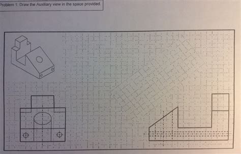 solved draw the auxiliary view in the space provided