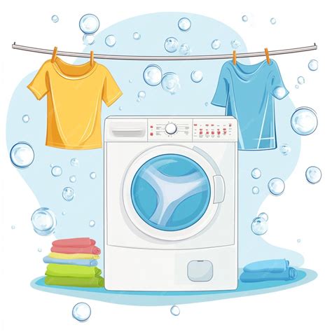 Clip Art Of A Laundry Room With A Washing Machine Clothesline And Soapy