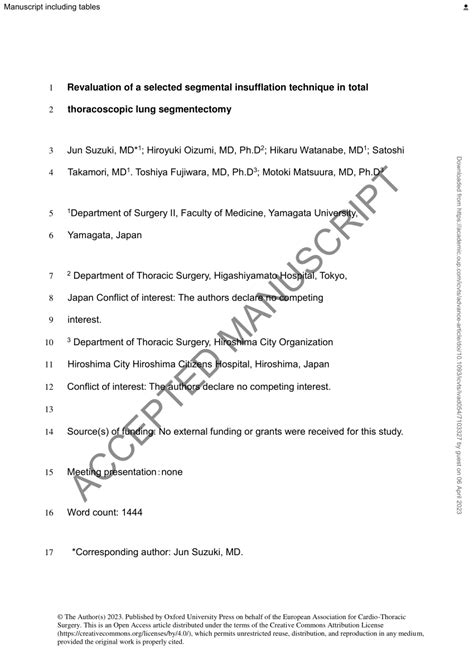 Pdf Revaluation Of A Selected Segmental Insufflation Technique In Total Thoracoscopic Lung
