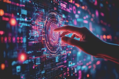 Closeup Hand Touching Digital Iot Technology Ai Chatbot Smart Device Vpn Cyber Security