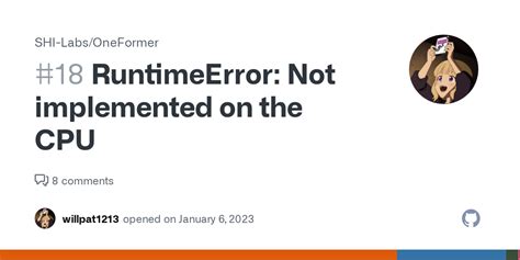 runtimeerror not implemented on the cpu · issue 18 · shi labs