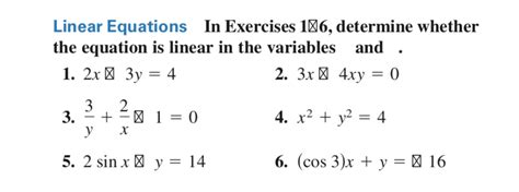 solved linear equations in exercises 1®6 ﻿determine