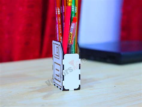 Laser Cut Floppy Disk Pencil Holder Pen Box Desk Organizer Vector File Vectors File