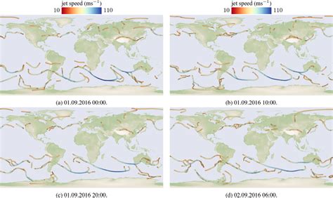 Temporal Tracking Of The Jet Stream Here Shown For Four Time Steps