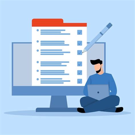 Концепция онлайн экзамена контрольный список и карандаш экзамен выбор ответа форма анкеты