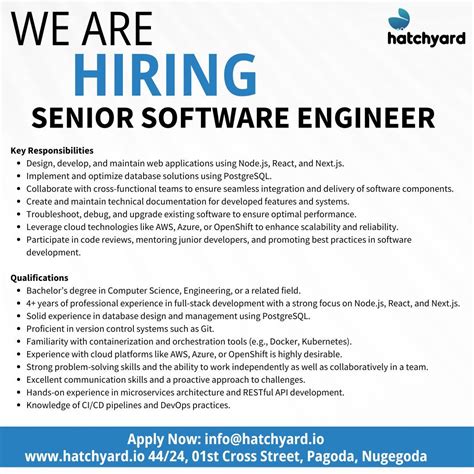 Hatchyard On Linkedin Hiring Seniorsoftwareengineer Nodejs React Nextjs Postgresql