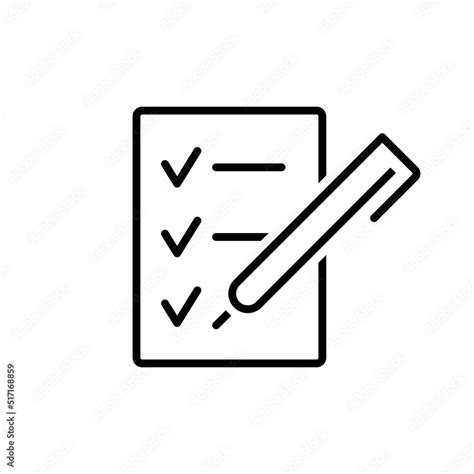 Checklist Line Icon Clipboard With Checkmarks List With Ticks Check