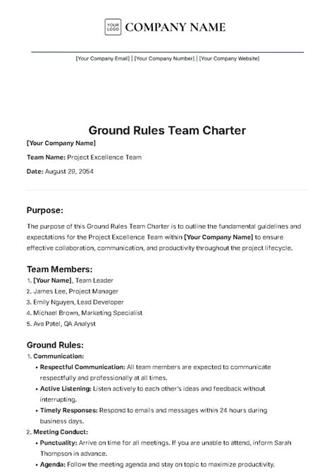 Free Team Charter Templates To Edit Online And Print