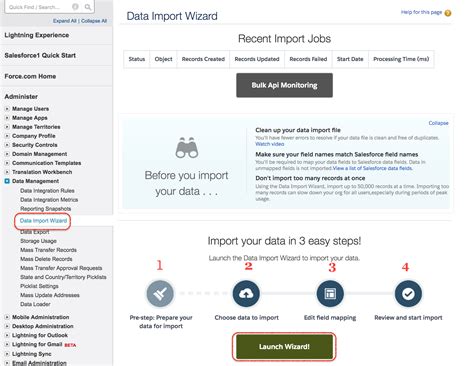 Salesforce Data Import Wizard Insert Update Upsert