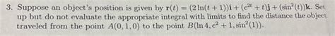 Solved Suppose An Object S Position Is Given By Chegg