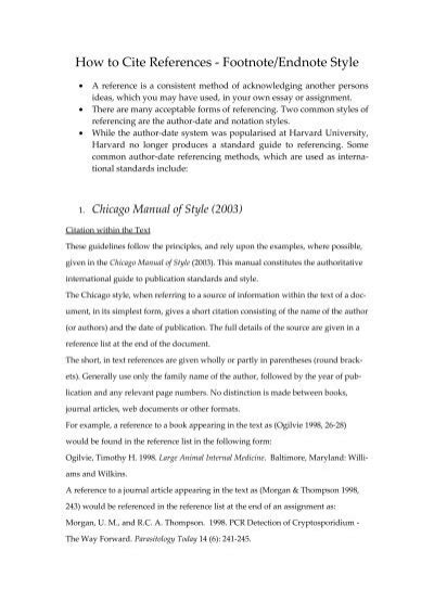 How To Cite References Footnote Endnote Style
