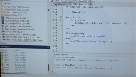 Solved MATLAB R2022a - academic use => ra SIHAN 1987 H & | Chegg.com